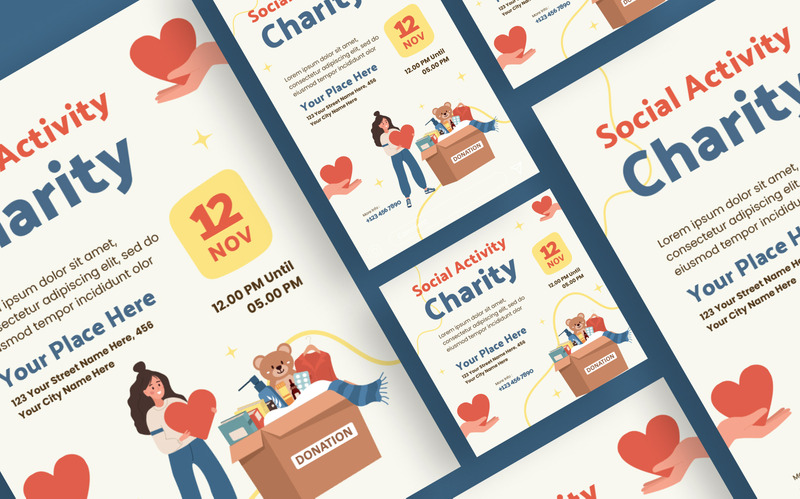 Social Activity Charity Flyer Template - TemplateMonster