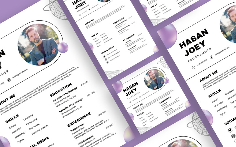 Programmer Resume CV Set Template #371639 - TemplateMonster