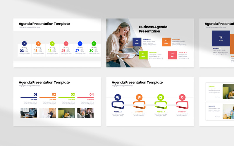Agenda Infographic Presentation Template - TemplateMonster