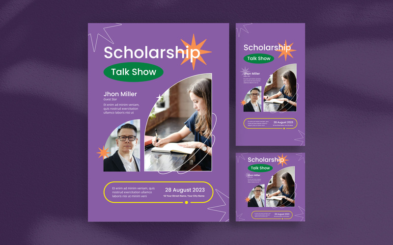 Scholarship Talk Show Flyer Template - TemplateMonster