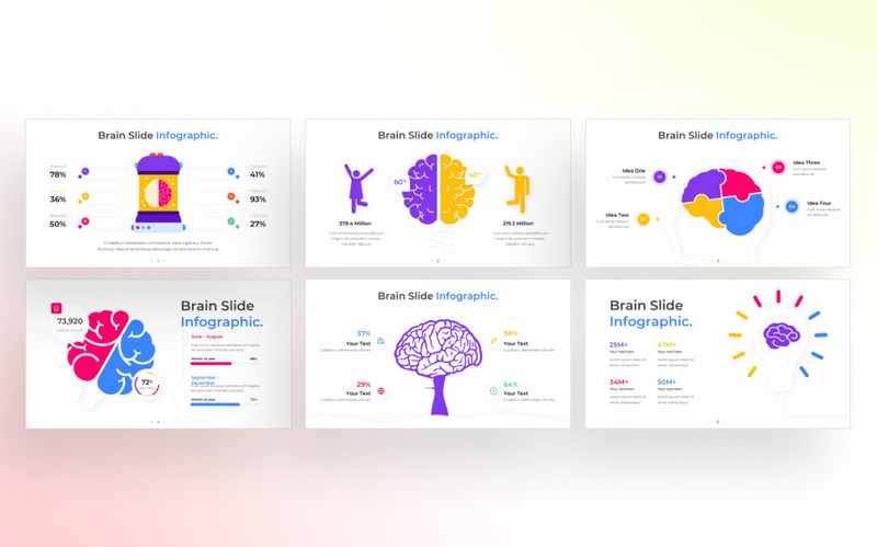 Brain PowerPoint Infographic Template - TemplateMonster
