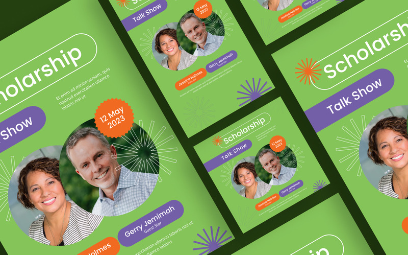 Scholarship Talk Show Event Flyer Template - TemplateMonster