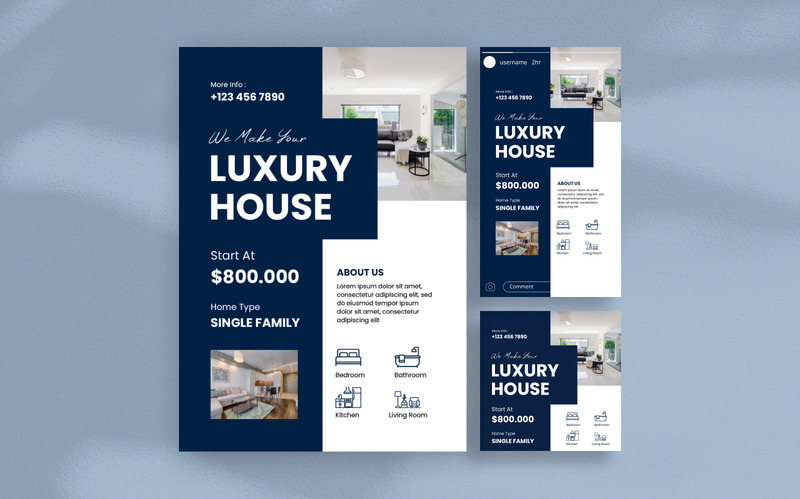 Family Luxury House Promotion Flyer Template