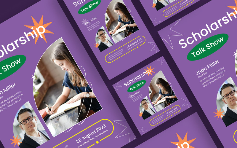 Scholarship Talk Show Flyer Template - TemplateMonster