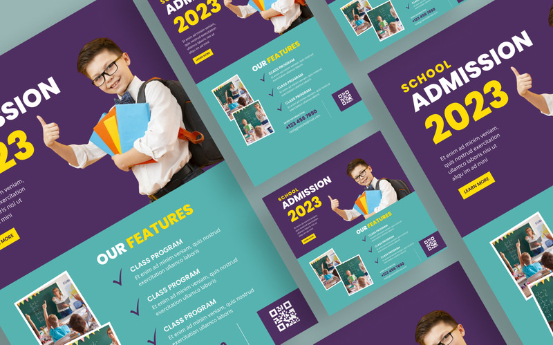 Purple Tosca School Admission Flyer Template