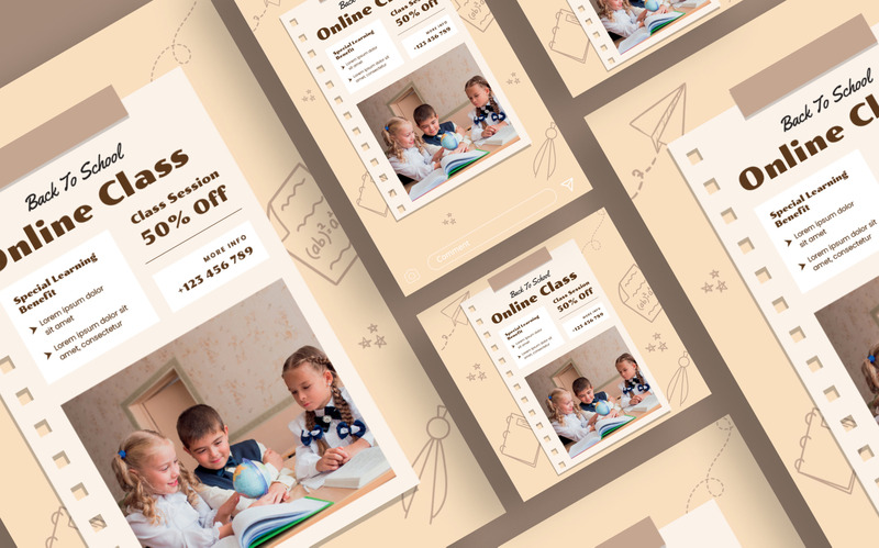 Online Class Admission Promotion Flyer Template