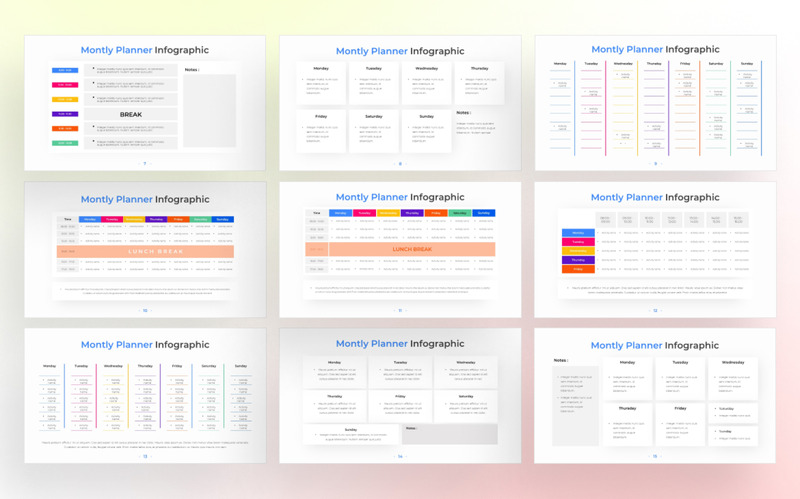 Monthly Planner PowerPoint Infographic Template