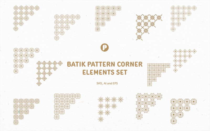 Batik Pattern Corner Elements Set #342309 - TemplateMonster