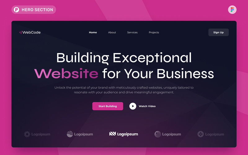 WebCode - Website Development Agency Hero Section Figma Template