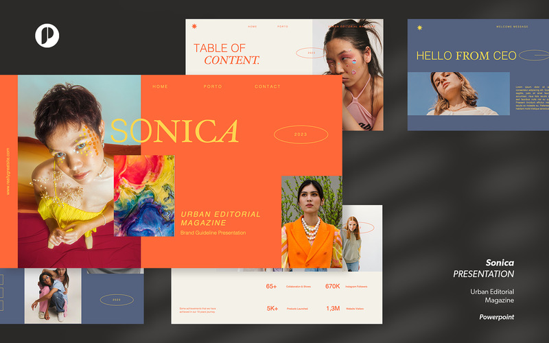 Sonica – Bold Urban Editorial Magazine Brand Guidelines Presentation