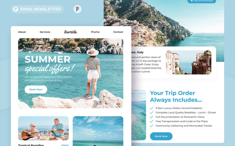 Tourista - Travel Agency Email Newsletter - TemplateMonster