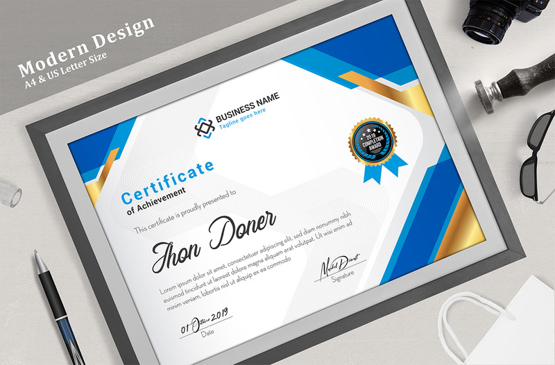 Gold Silver Bronze Rank Achievement Certificate Template