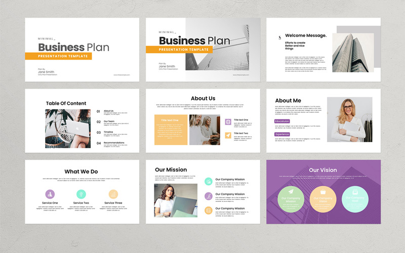 Business Plan Pptx Layout Template #340916 - TemplateMonster