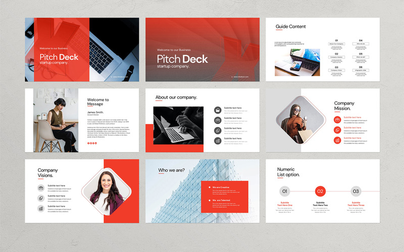 Plantilla de presentación de pitch deck de negocios