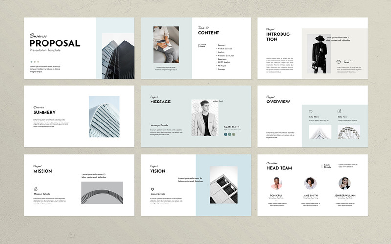 Business Proposal Layout Presentation Template