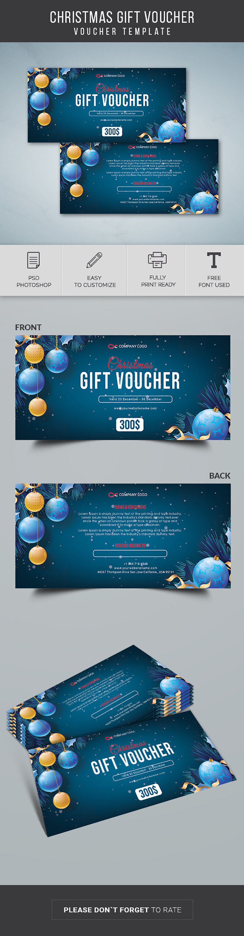 Canva Gift Voucher Template #348519 - TemplateMonster