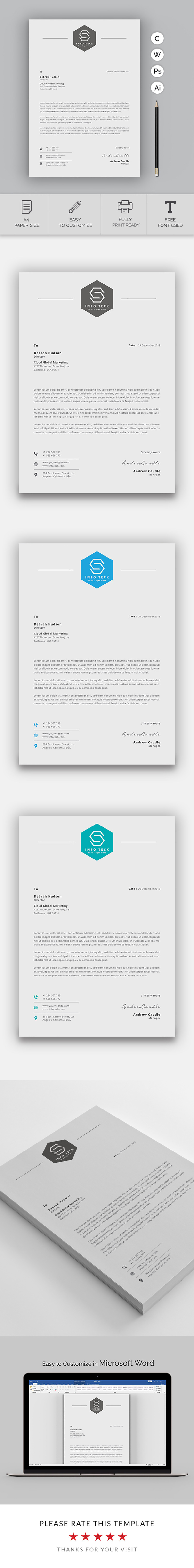 Canva Minimal Multipurpose Letterhead Template