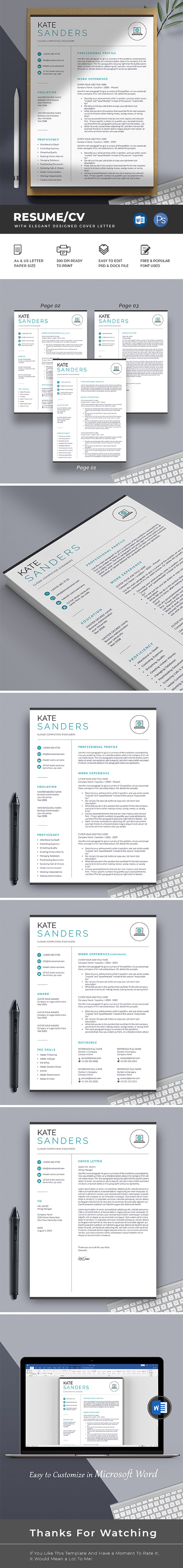 Canva Professional Cloud Computing Engineers Resume Template