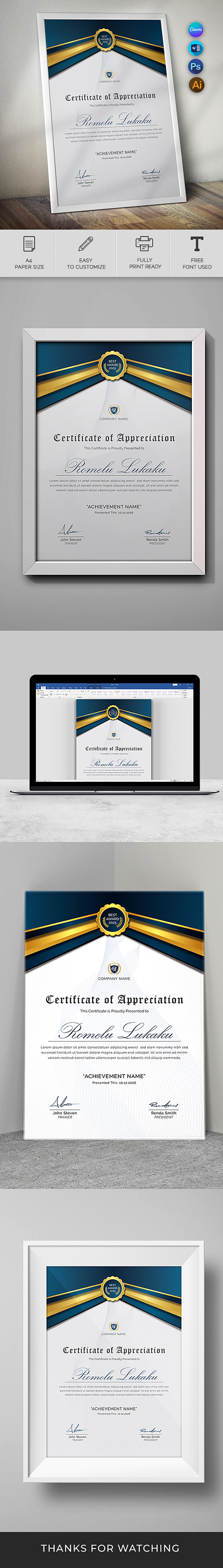 Professional Canva Certificate Template Design