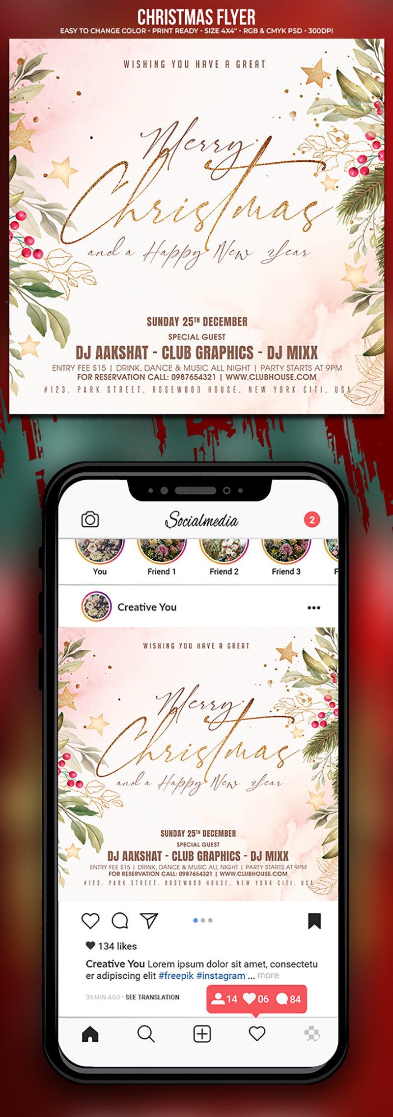 PSD Christmas Flyer Template #366235 - TemplateMonster
