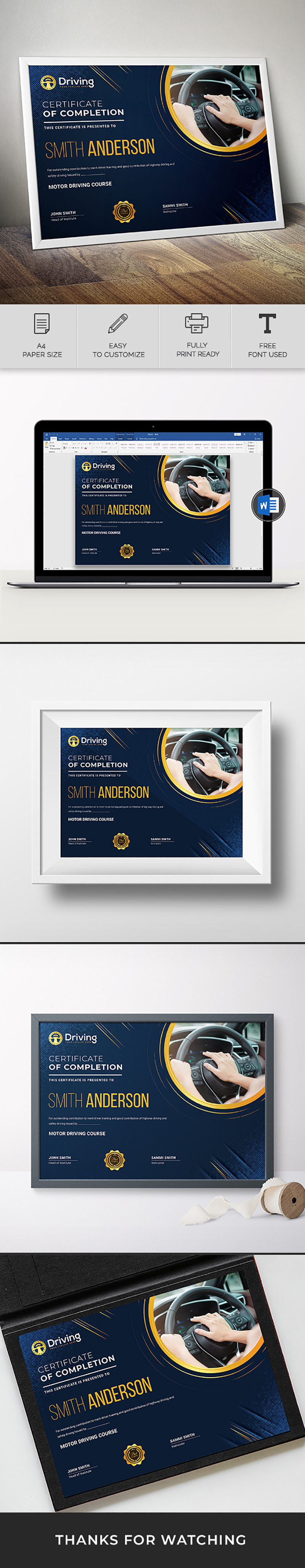 Canva Driving Training Certificate #427033 - TemplateMonster
