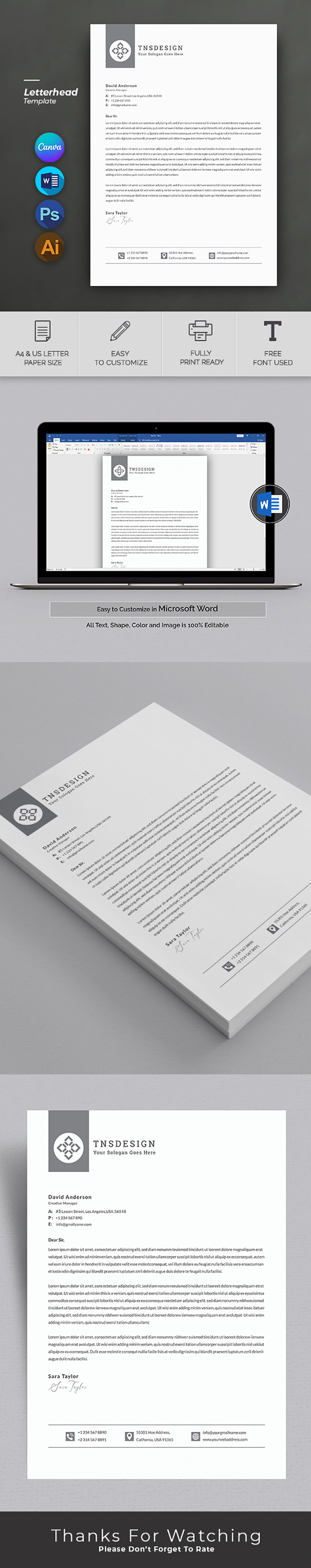 Canva Multipurpose Corporate Letterhead Design Template