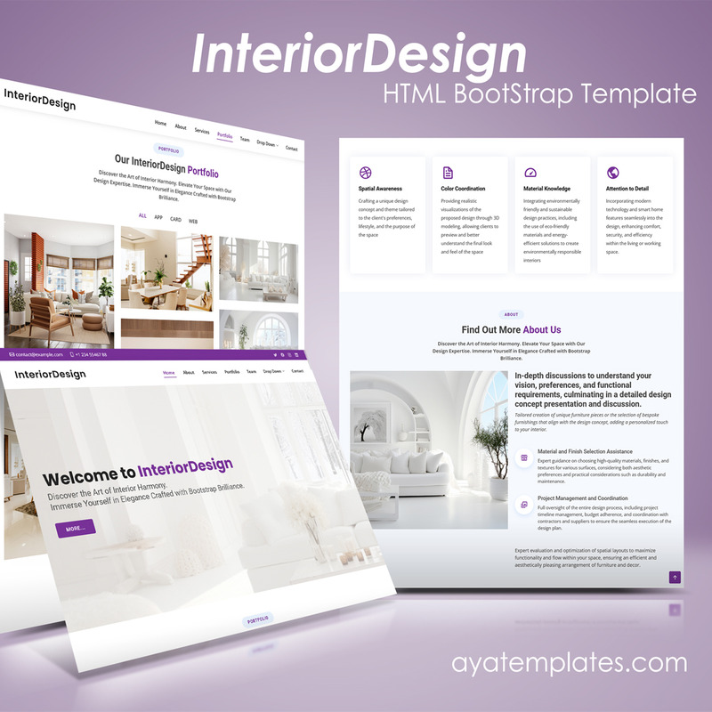 InteriorDesign Bootstrap HTML Landing Template