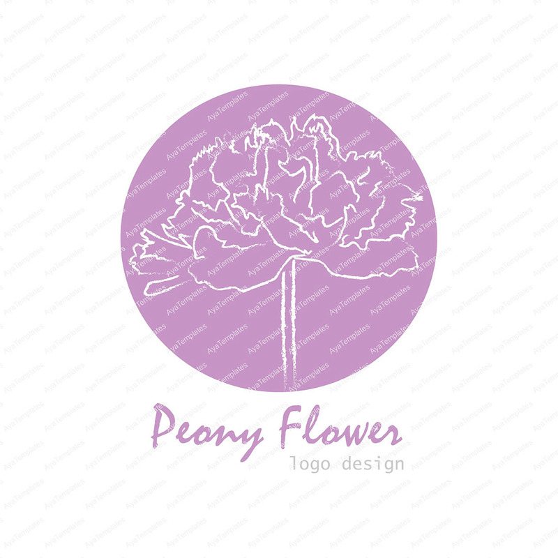 Peony Flower Logo Design Template #370115 - TemplateMonster