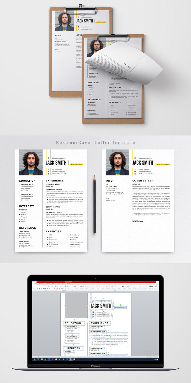 Jack Smith – CV Design for a Web Developer Printable Resume Templates
