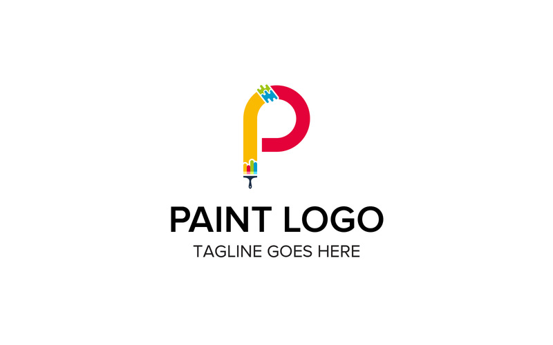 P Letter Paint Logo Template #236758 - TemplateMonster