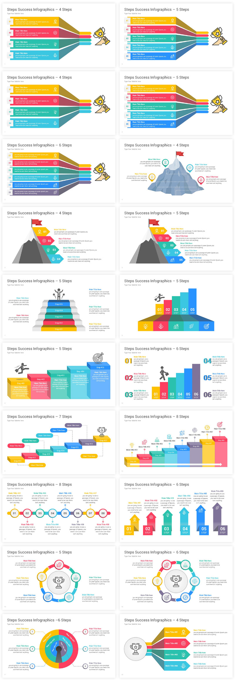Steps To Success Infographics Keynote Templates