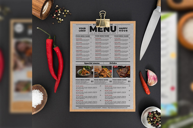 Minimalist restaurant menu Template #295129 - TemplateMonster