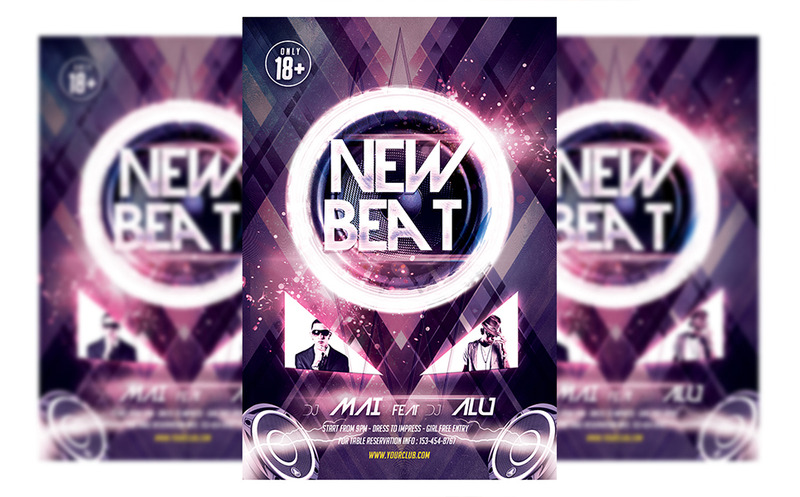 New Beat Party Flyer Template #273420 - TemplateMonster