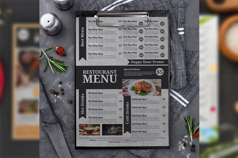 Minimalis Menu Flyer Template #295215 - TemplateMonster