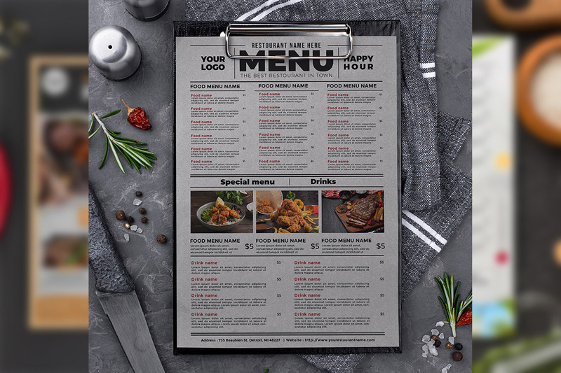 Minimalist restaurant menu Template #295129 - TemplateMonster