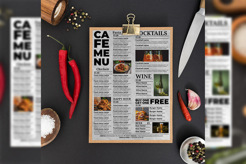 White restaurant menu template #295457 - TemplateMonster