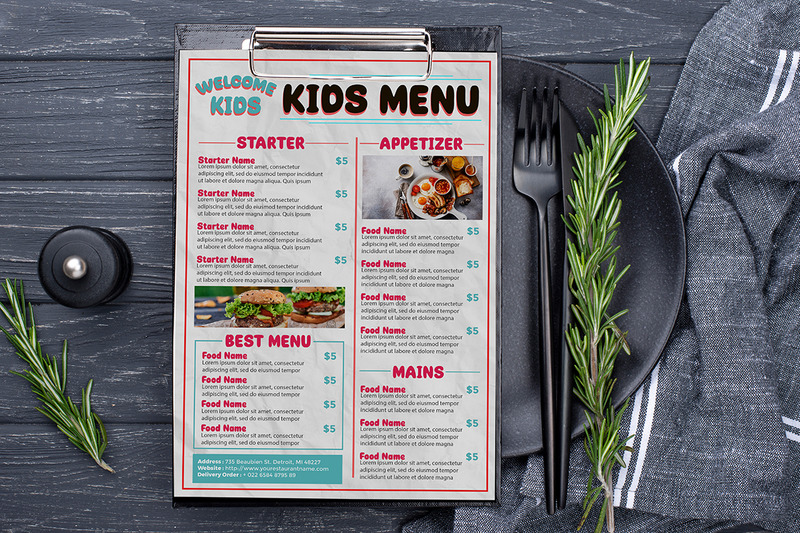 Kids Menu - Flyer Template #295458 - TemplateMonster