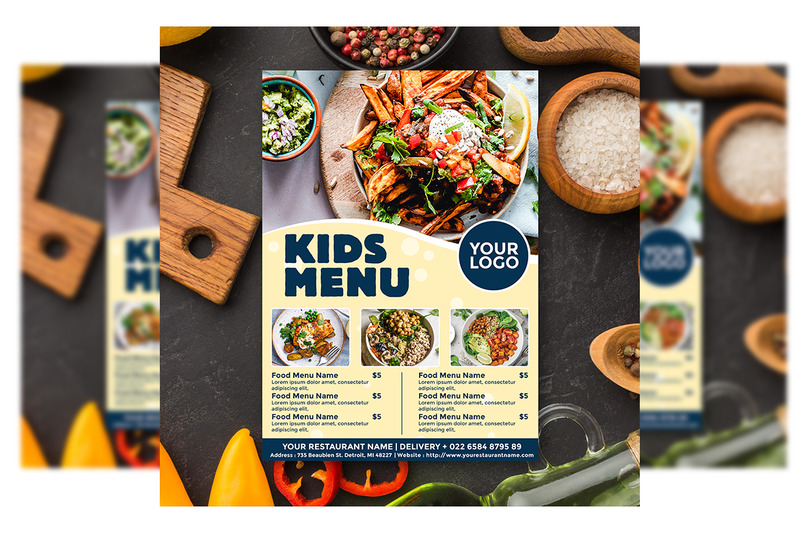 Kids Food Menu - Flyer Template #3 #296875 - TemplateMonster