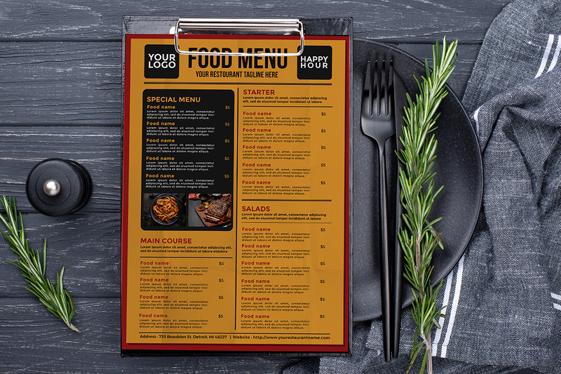 Vintage menu - double side #295127 - TemplateMonster
