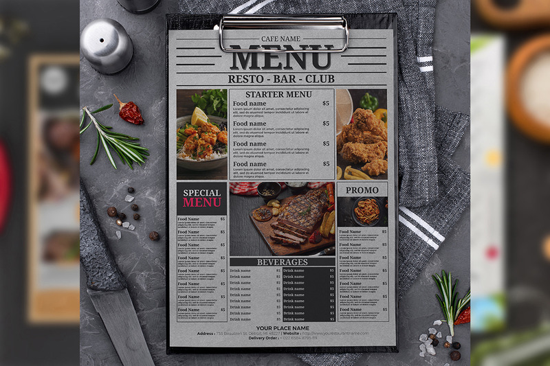Vintage restaurant menu Template #295210 - TemplateMonster