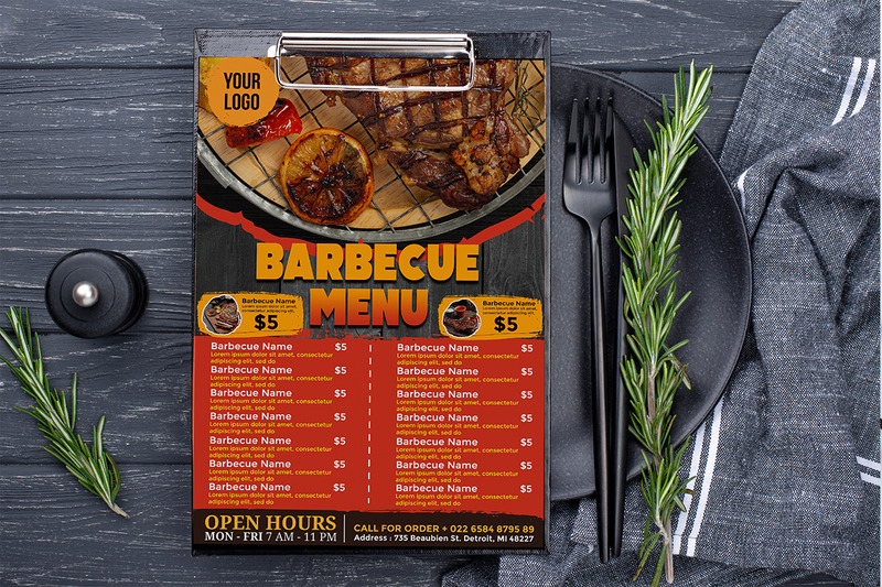 BBQ Restaurant Menu Design #297576 - TemplateMonster