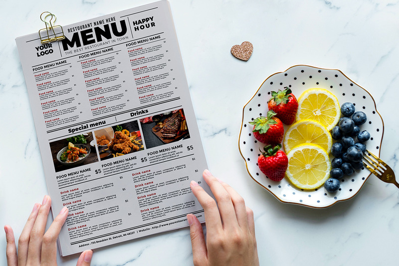 Minimalist restaurant menu Template #295129 - TemplateMonster