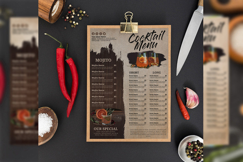 New Cocktails Menu - Flyer Template #295462 - TemplateMonster