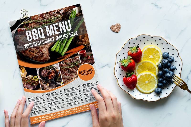 Barbecue flyer Menu Template #297129 - TemplateMonster