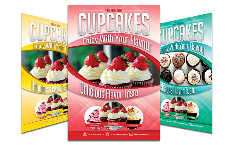 Cupcakes Menu Flyer Template #285325 - TemplateMonster