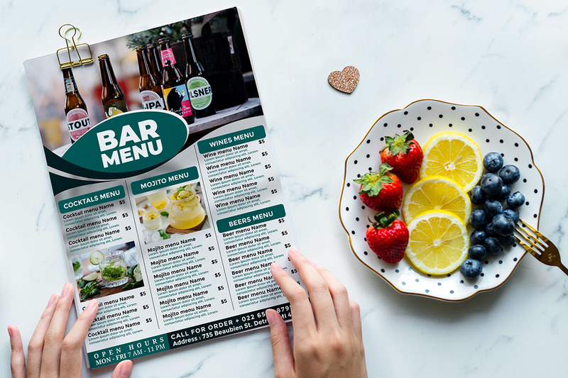 Bar Menu Design flyer template #297583 - TemplateMonster