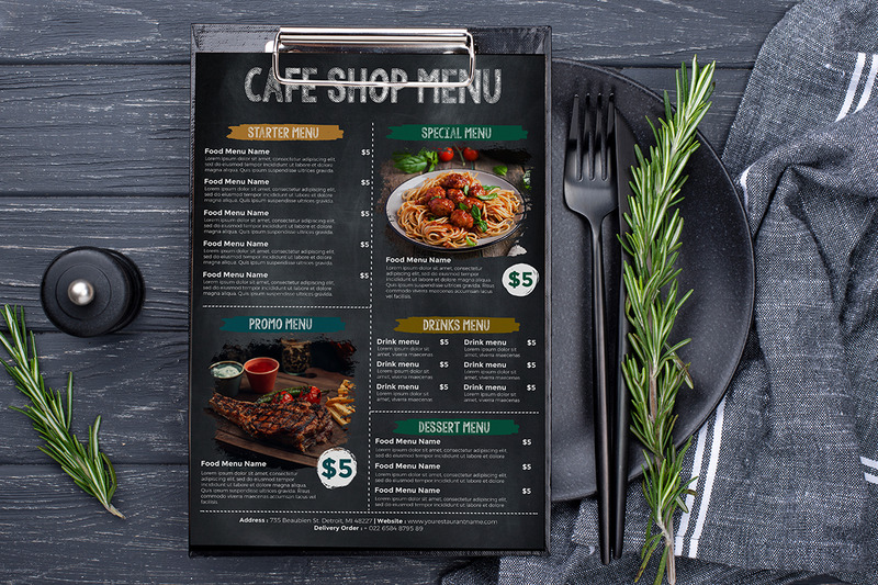 Black Cafe Menu - Flyer Template #295217 - TemplateMonster