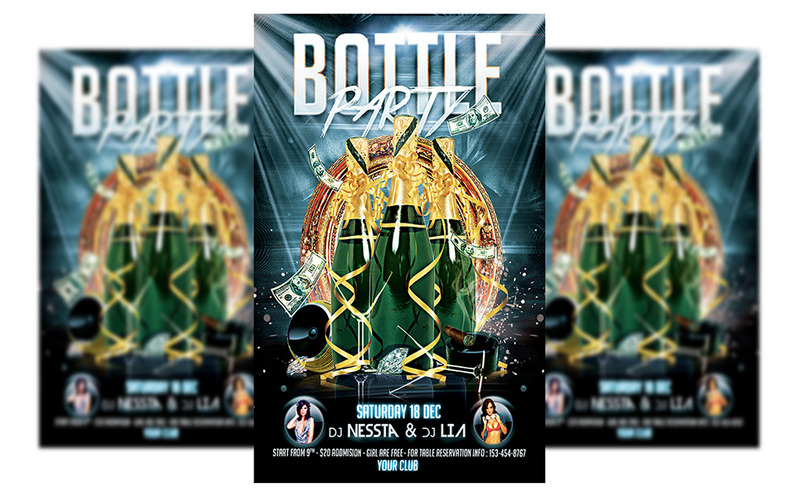 Bottle Party Flyer Template #249930 - TemplateMonster