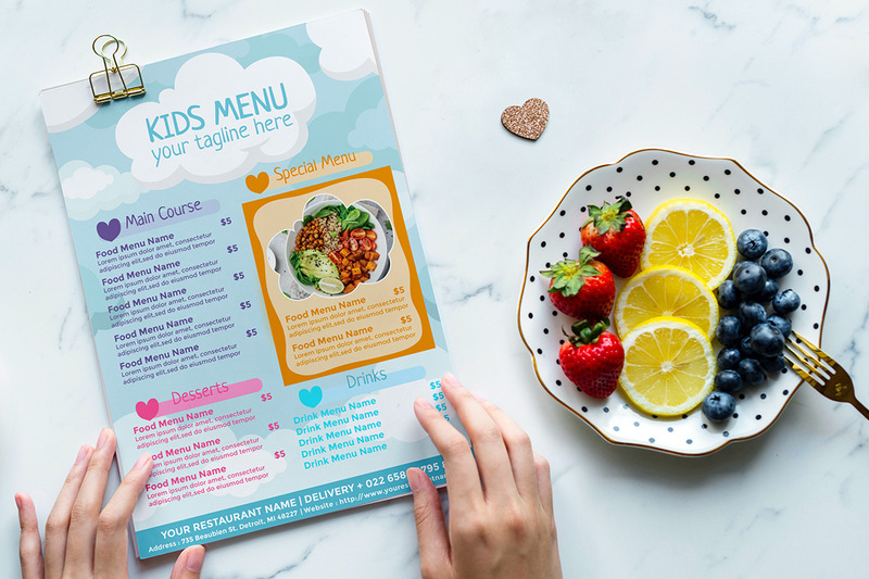 Kids Food Menu - Flyer Template #2 #296869 - TemplateMonster
