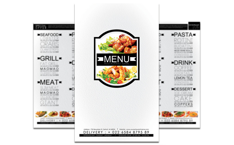 Minimalist Restaurant Menu Flyer #287805 - TemplateMonster